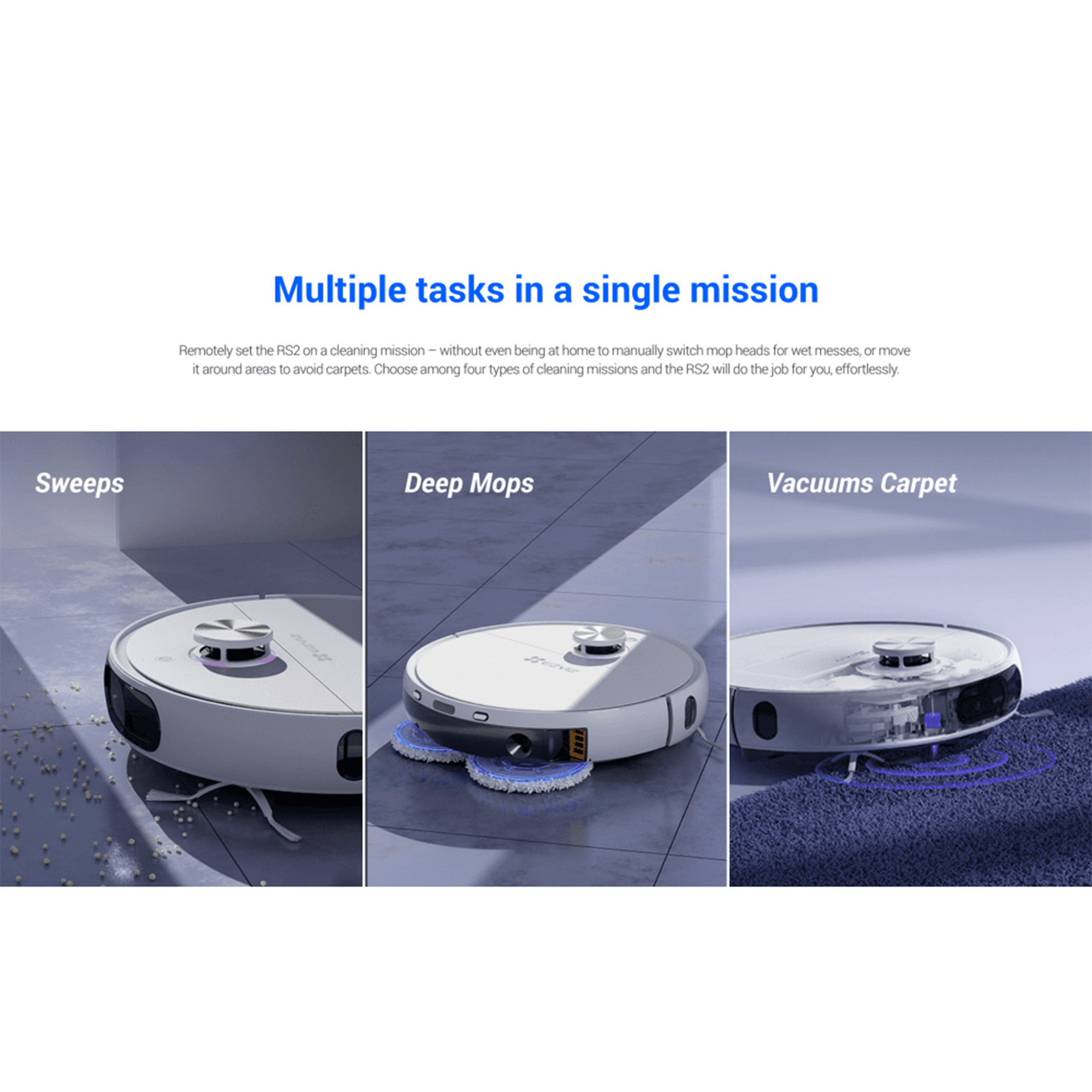 EZVIZ RS2 Robot Vacuum & Mop Combo - Smart & Secure Centre