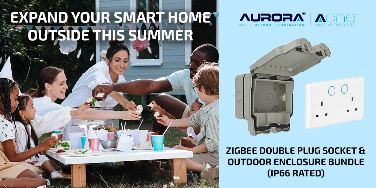 AOne Outdoor Zigbee Double Plug Socket (Switched 13A, IP66)