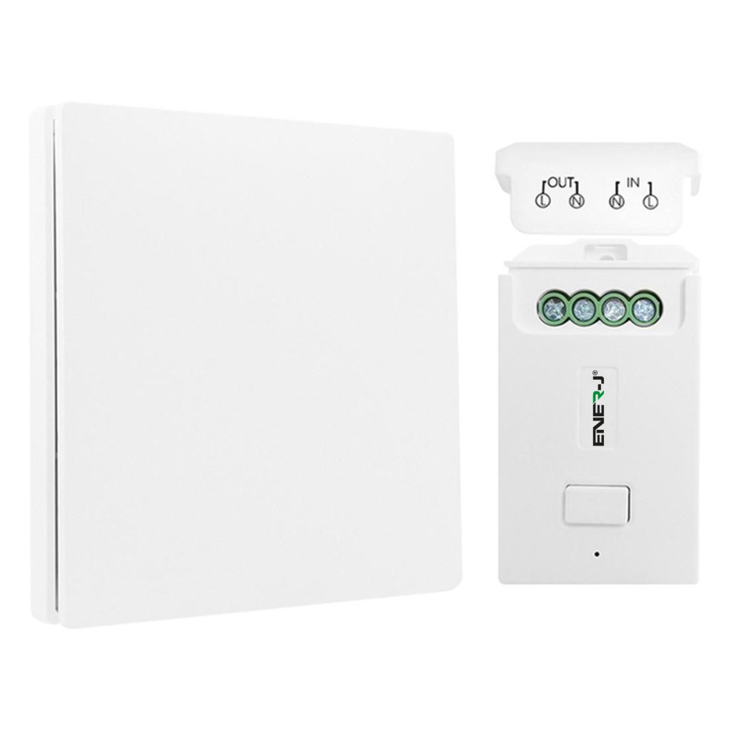 ENER-J - Wireless Kinetic Switch Kit (1 Gang Switch + Receiver) - Smart ...