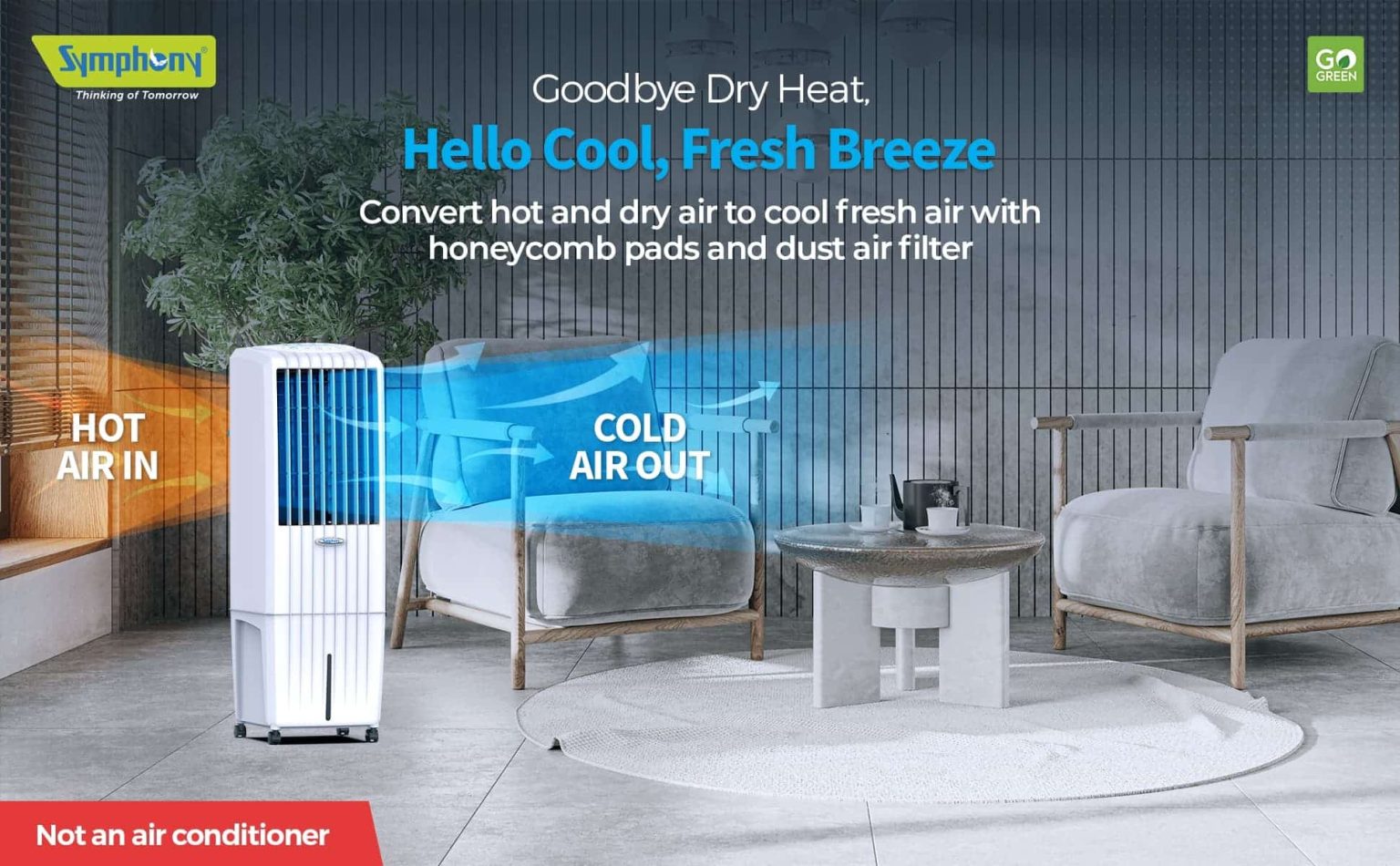 Symphony Diet 22i - Portable Evaporative Air Cooler - Smart & Secure Centre