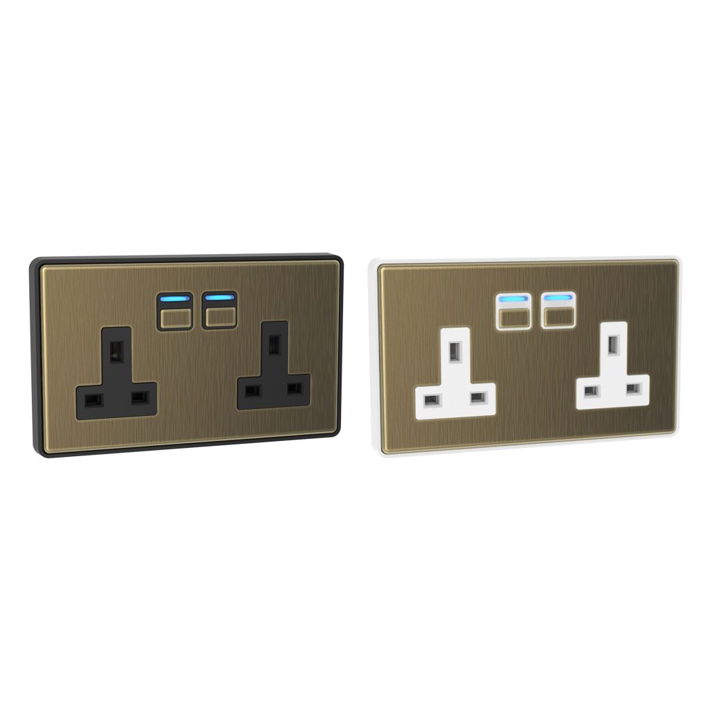Lightwave Smart Series Luxury Finish - Smart Socket 2 Gang (Antique ...