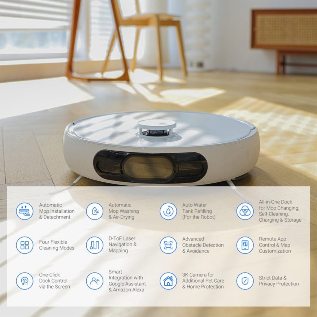 EZVIZ RS2 Robot Vacuum & Mop Combo - Smart & Secure Centre
