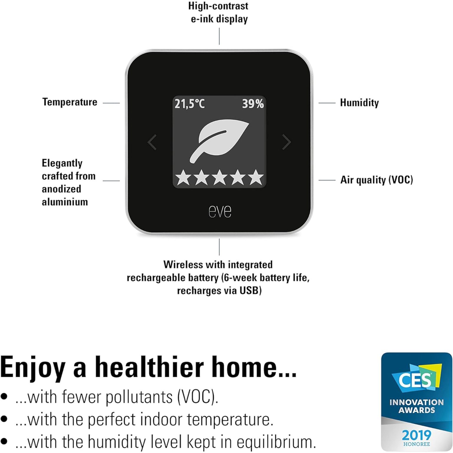 Eve Room - Indoor Air Quality Monitor - Smart & Secure Centre